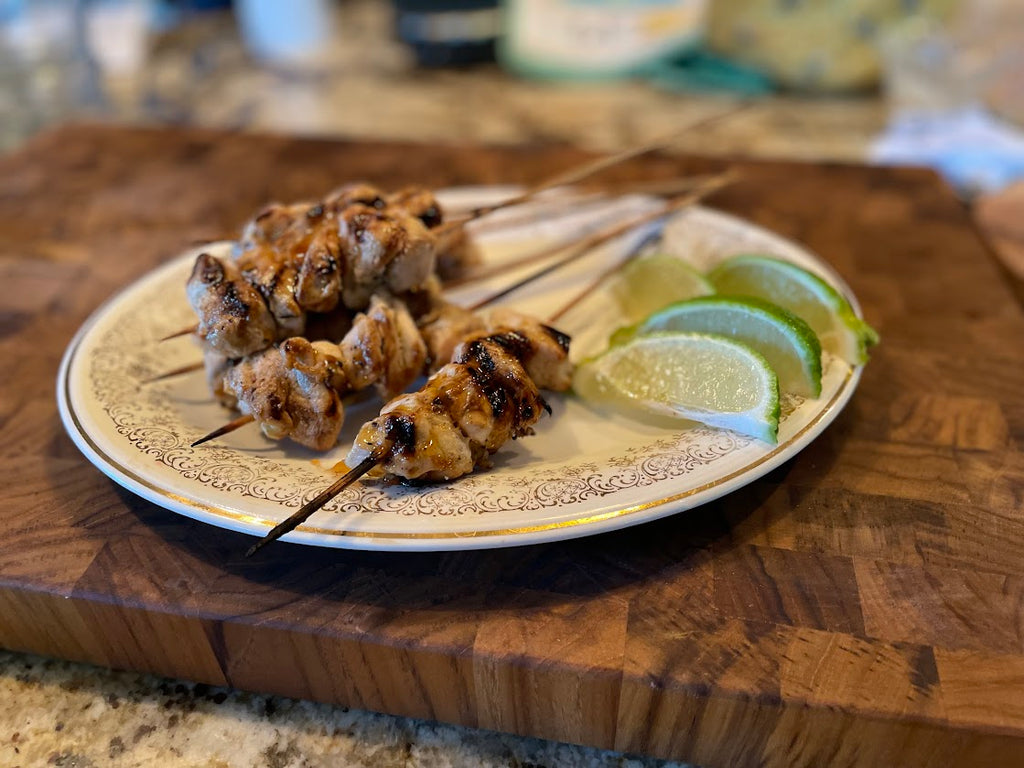 Hot Honey Chicken Satay with Pasilla de Oaxaca Honey – Lazy Goat Studio LLC